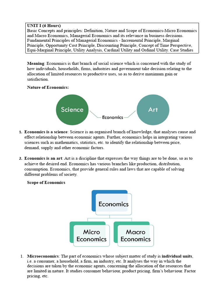 Unit 1 | PDF | Economics | Utility