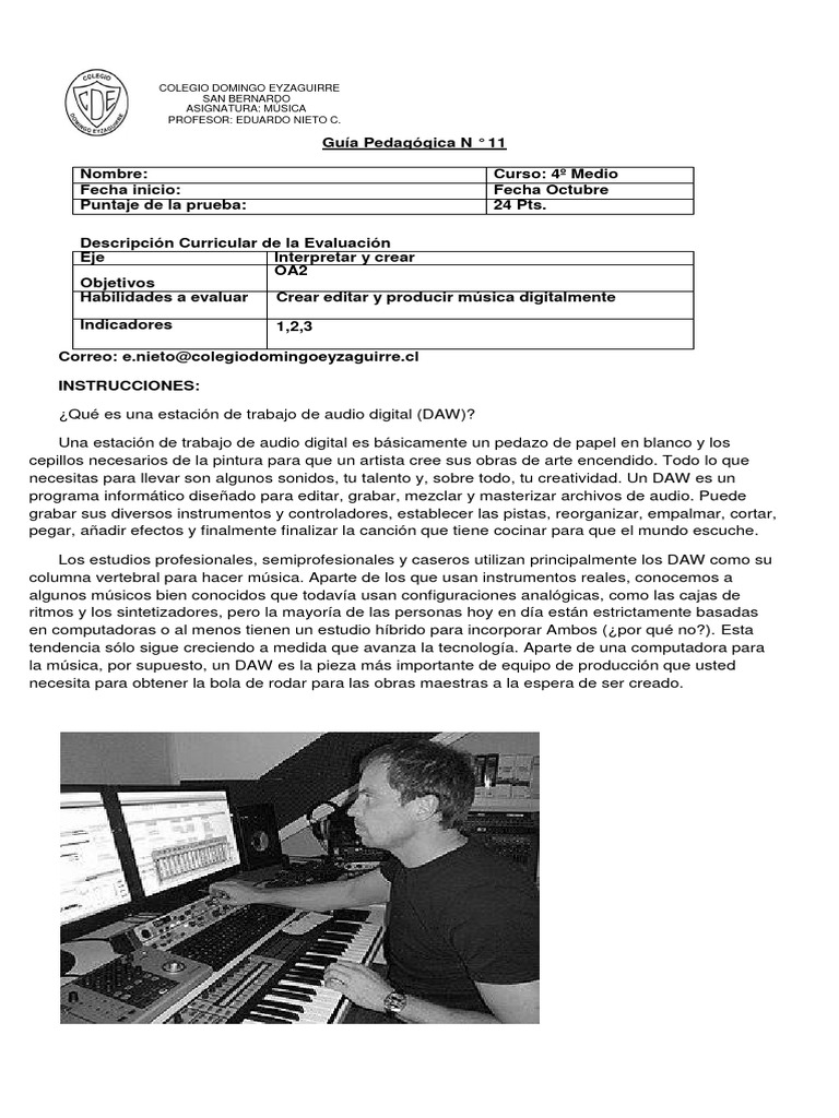 Guía #11 Música 4º Medio | PDF | Informática