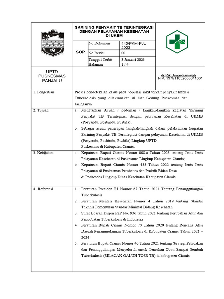 Skrining TB Terintegrasi di UKBM Ciamis | PDF