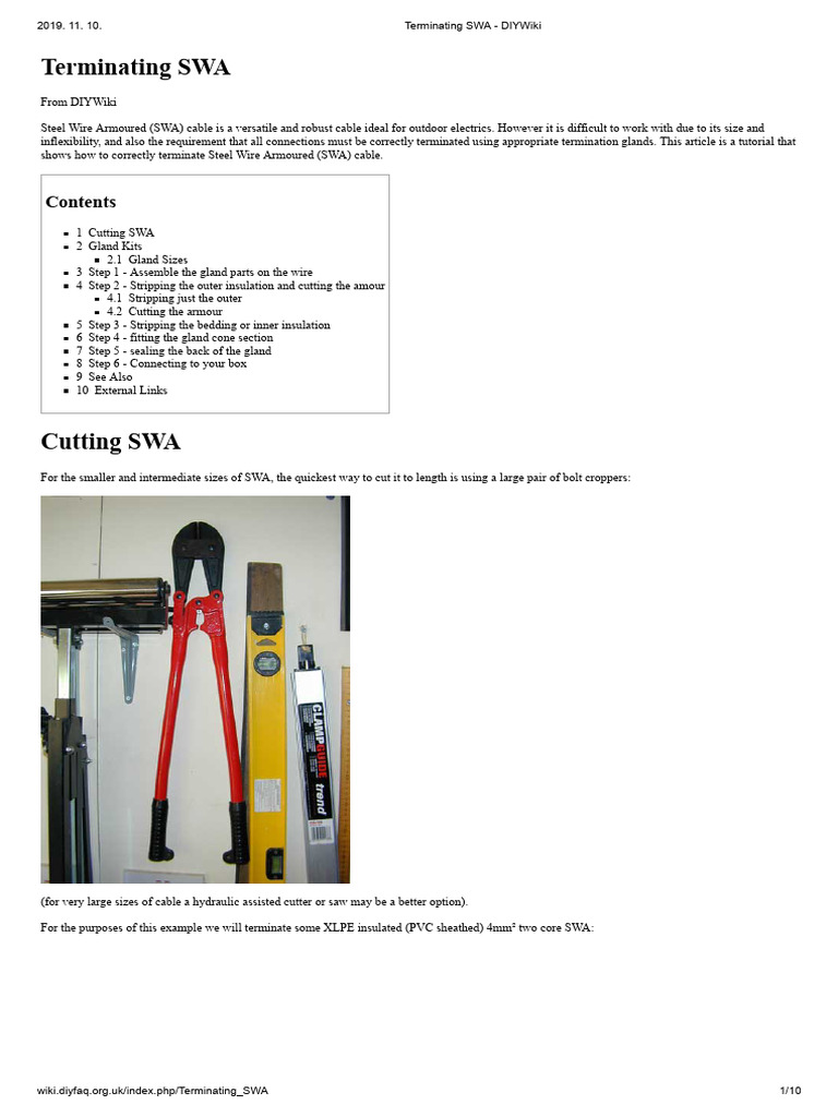 Terminating SWA | PDF | Electrical Connector | Wire