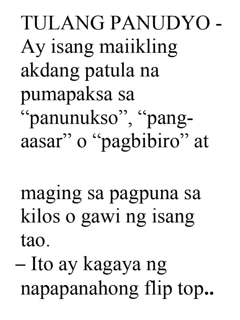 TULANG PANUDYO Lesson | PDF