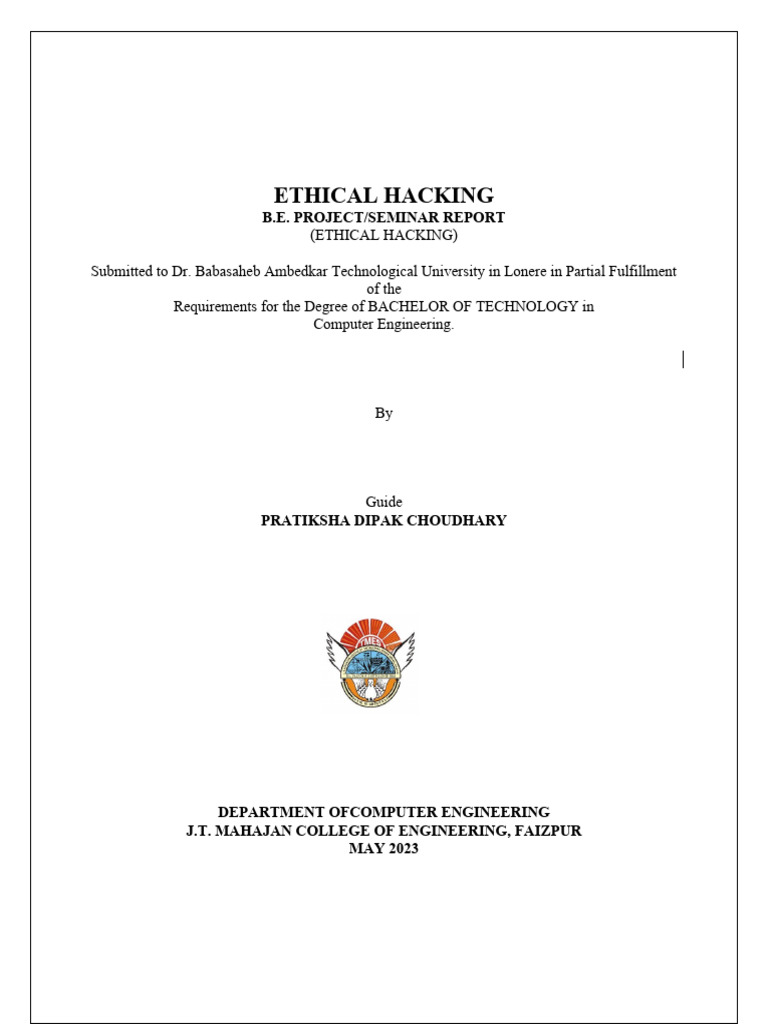 Report Ethical Hacking | PDF | Security Hacker | White Hat (Computer Security)