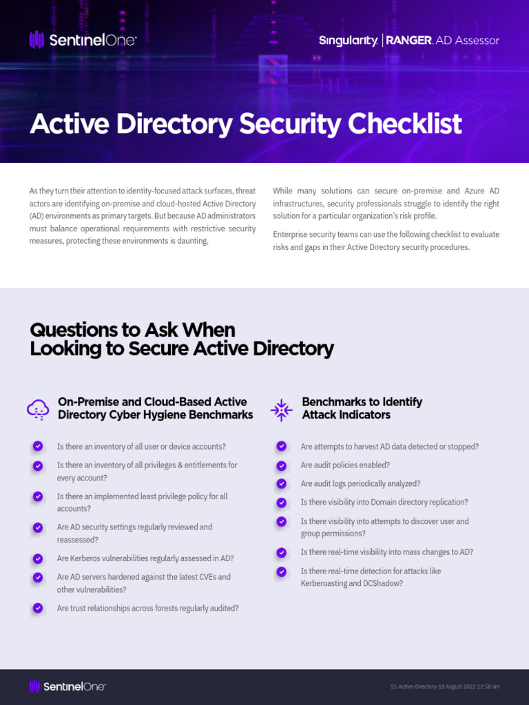 Active Directory Security Checklist: Questions To Ask When Looking To Secure Active Directory ...