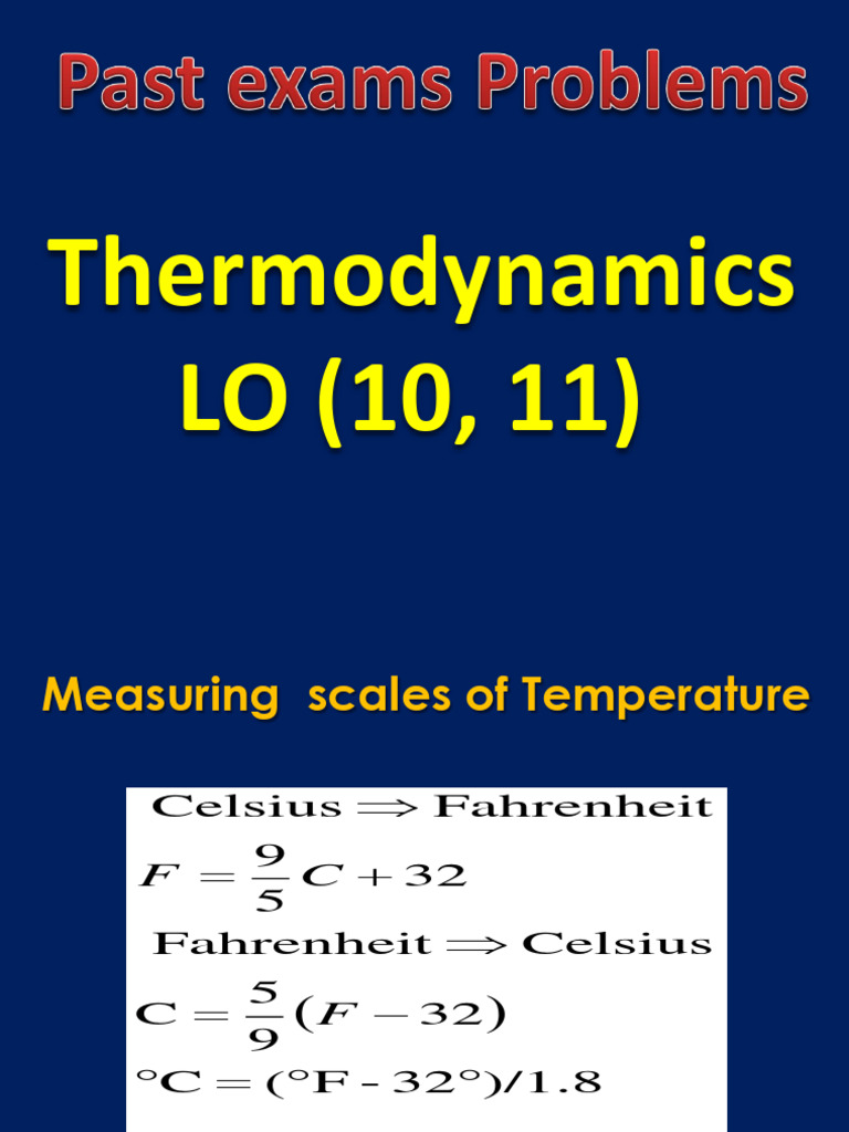Past Exam Problems of Thermodynamics | PDF | Heat Capacity | Branches Of Thermodynamics