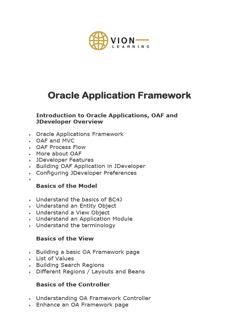 Oracle Applicaton Framework Updated Pdf
