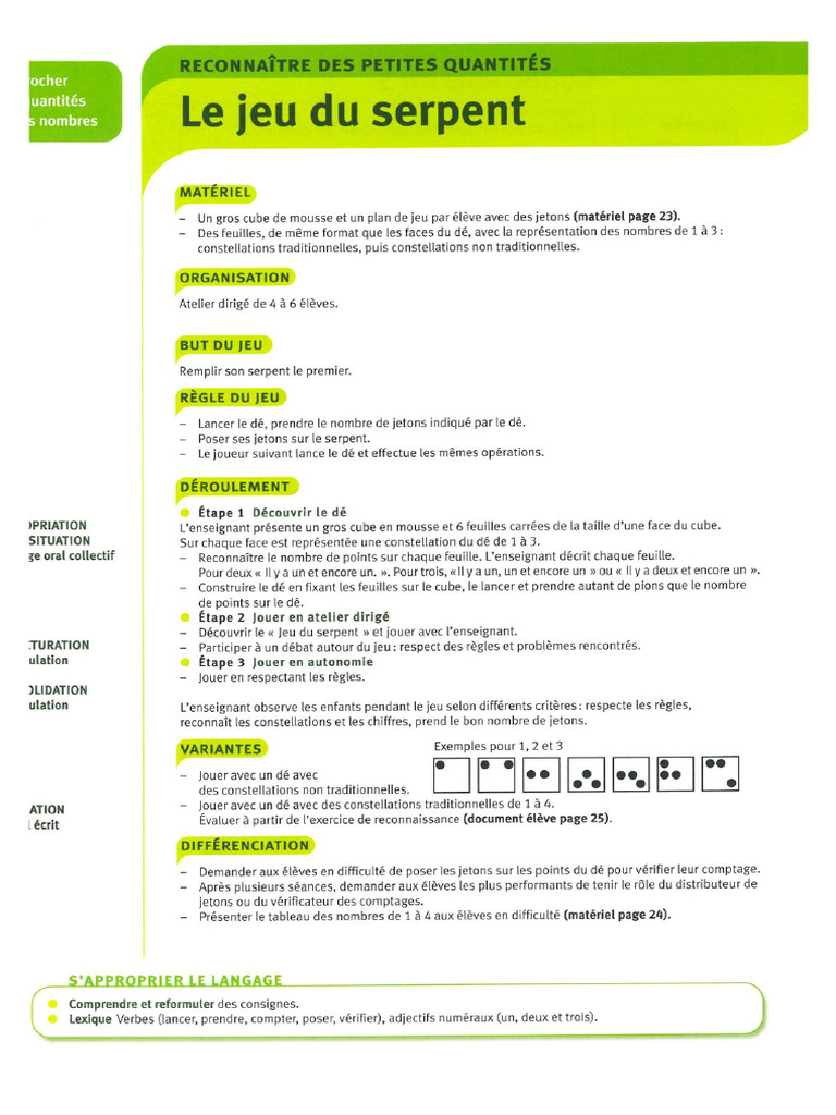 Serpent - ACCES - Vers Les Maths MS | PDF