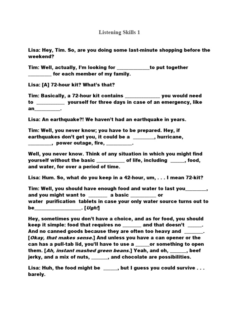 Listening Activity 1 PDF