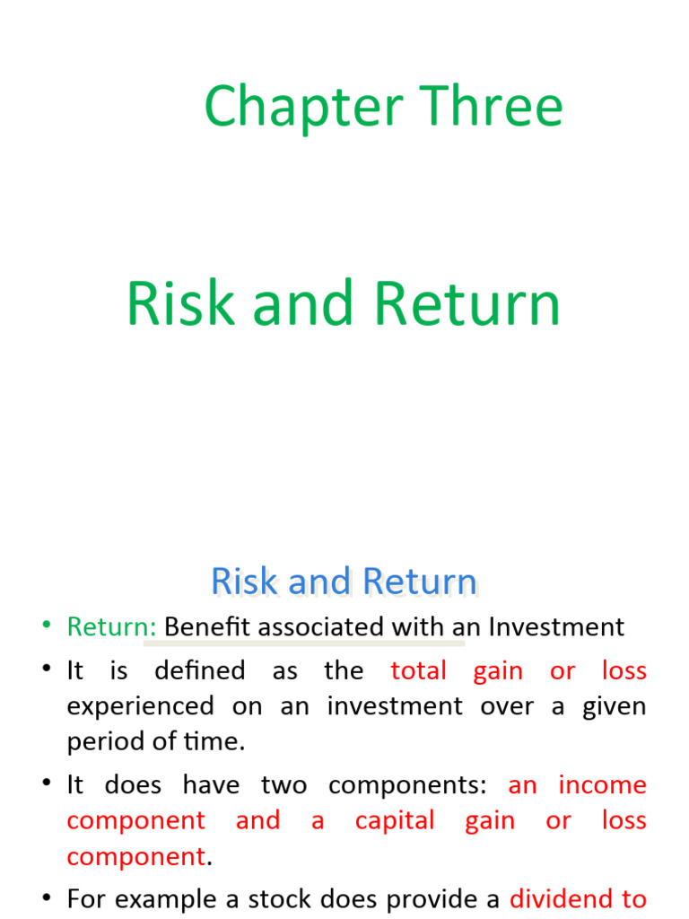 CH 3 - Risk and Return | PDF | Investing | Risk