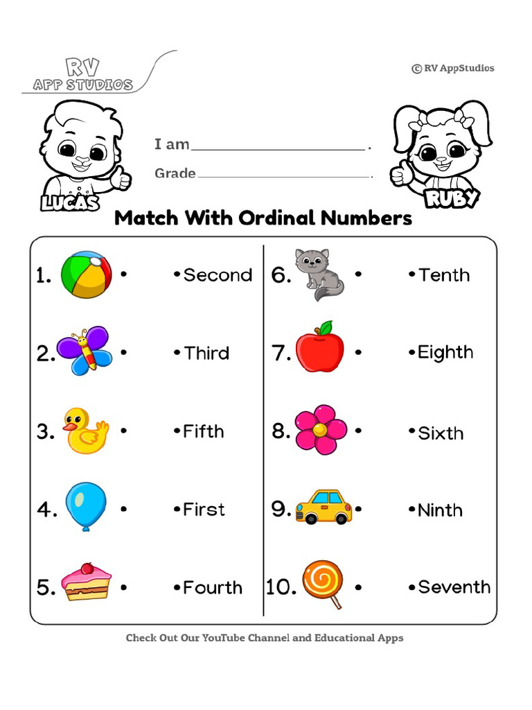 415 Ordinal Numbers Match With Ordinal Numbers | PDF