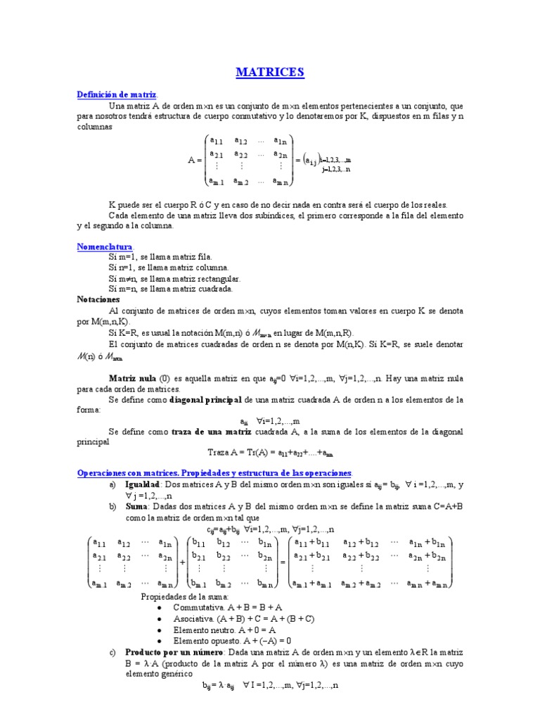 Teoria de Matrices | Descargar gratis PDF | Matriz (Matemáticas) | Física teórica