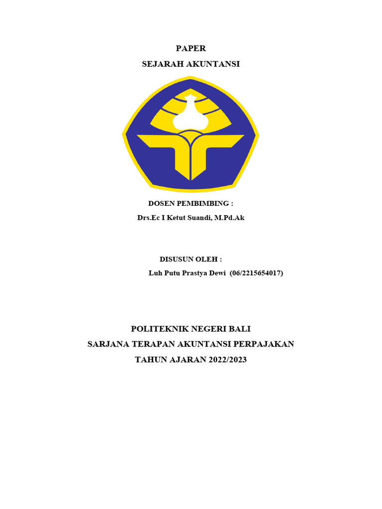 Paper Sejarah Akuntansi | PDF