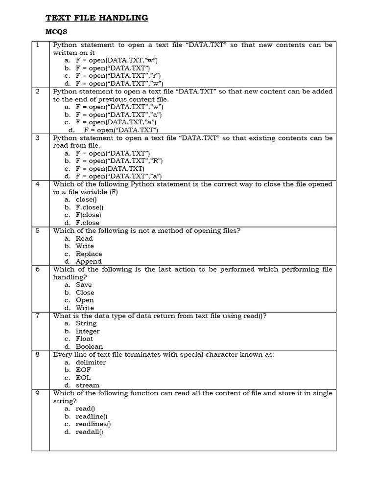 TEXT FILE HANDLING - Unlocked | PDF | Text File | Computer File TEXT FILE HANDLING - Unlocked | PDF | Text File | Computer File
