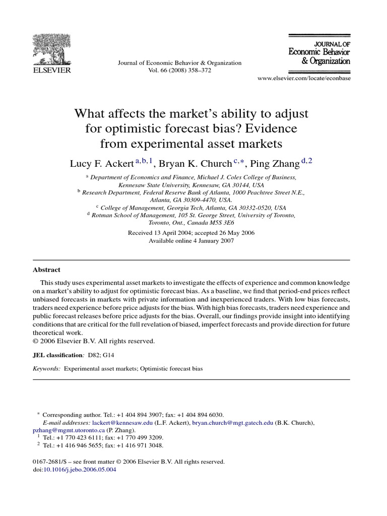 Ackert What | PDF | Bias Of An Estimator | Forecasting