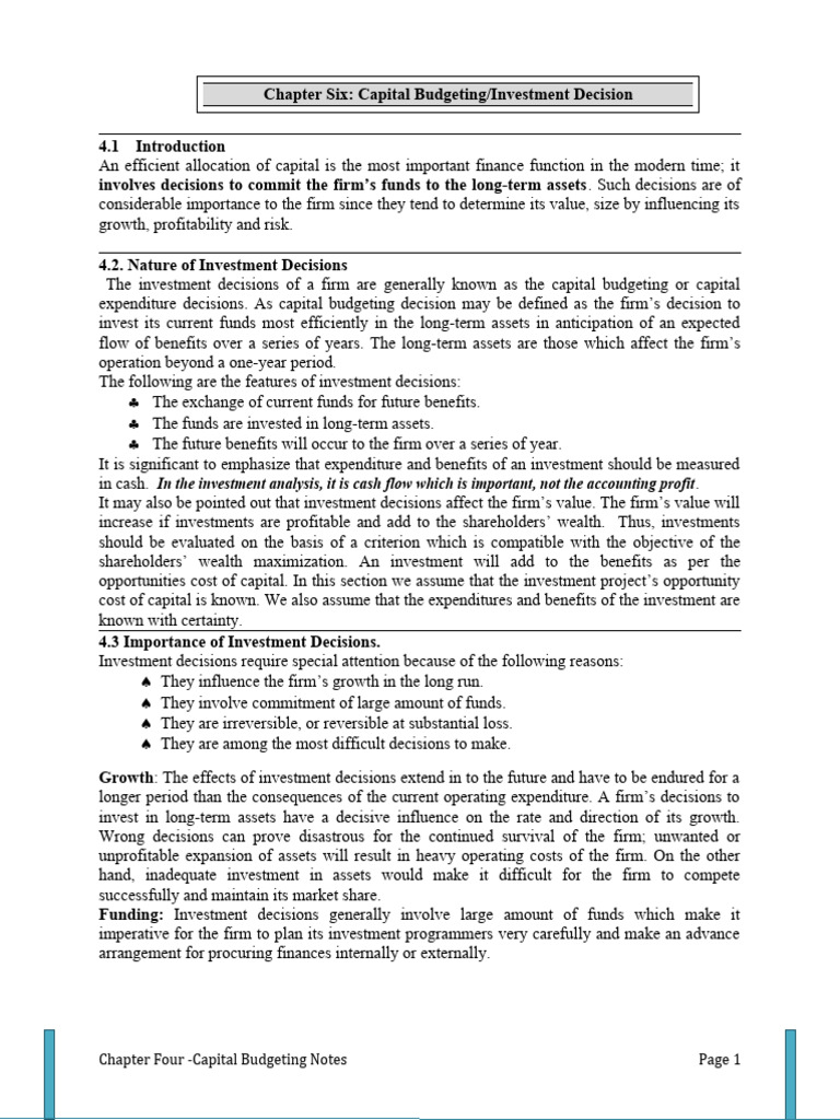 2015@FM I CH 6-Capital Budgeting | Download Free PDF | Net Present Value | Internal Rate Of Return