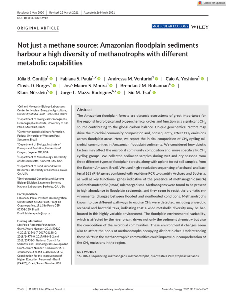Amazonian Floodplain Sediments Harbour A High Diversity of ...