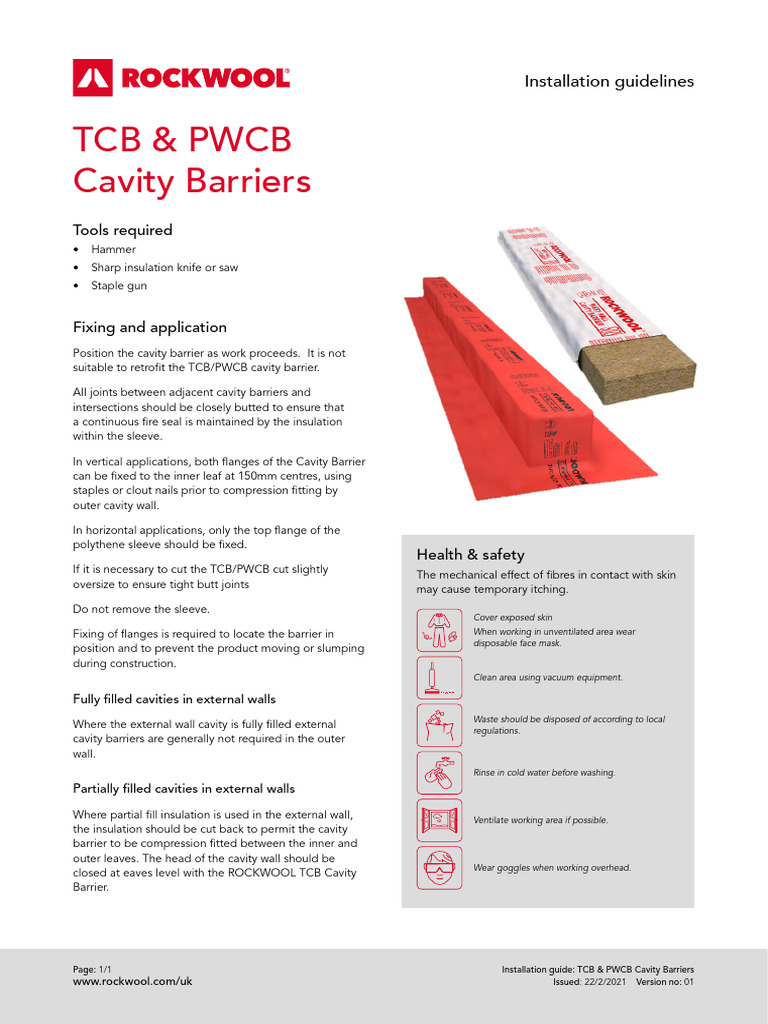 TCB PWCB Cavity Barriers Installation Guide | PDF | Building Insulation | Wall