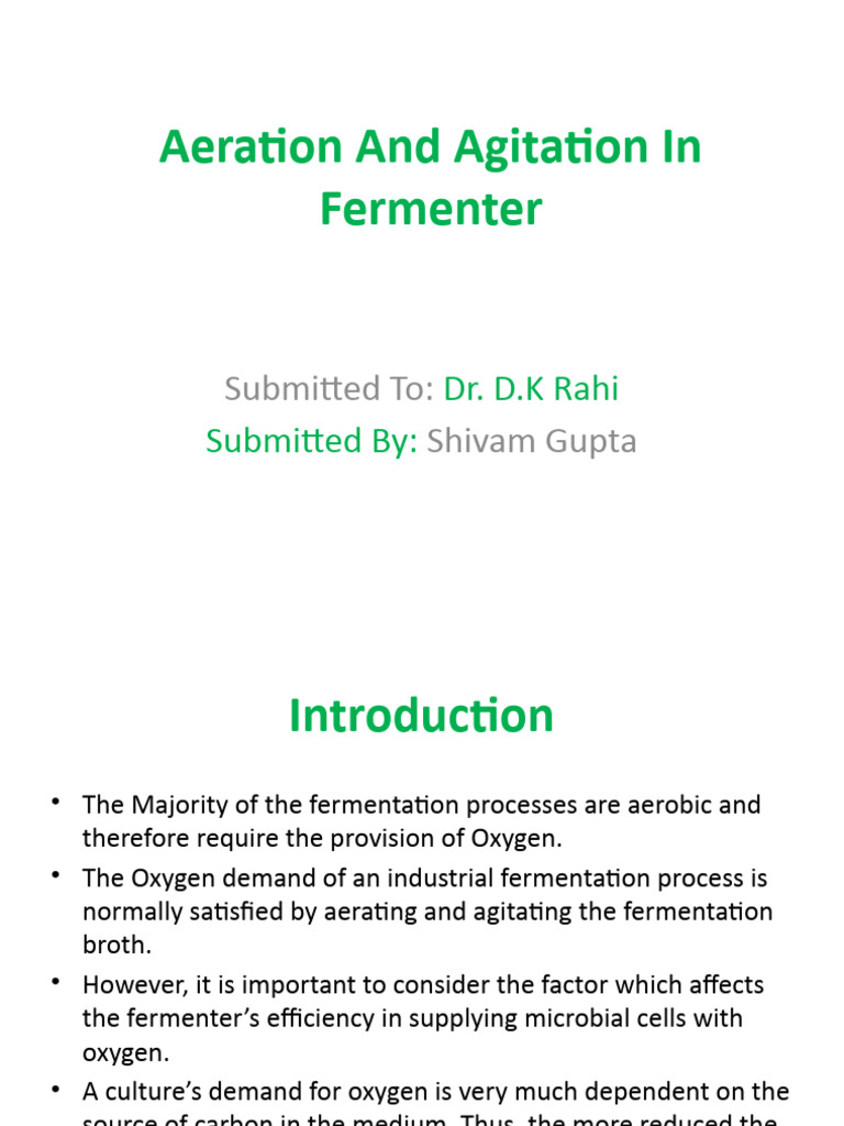 Aeration and Agitation in Fermentor | PDF | Propeller | Industrial ...