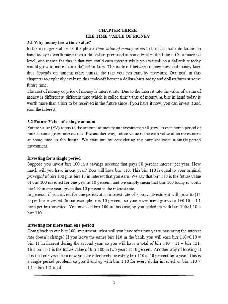 2015@FM I CH 3 - Time Vlue of Money | PDF | Present Value | Interest