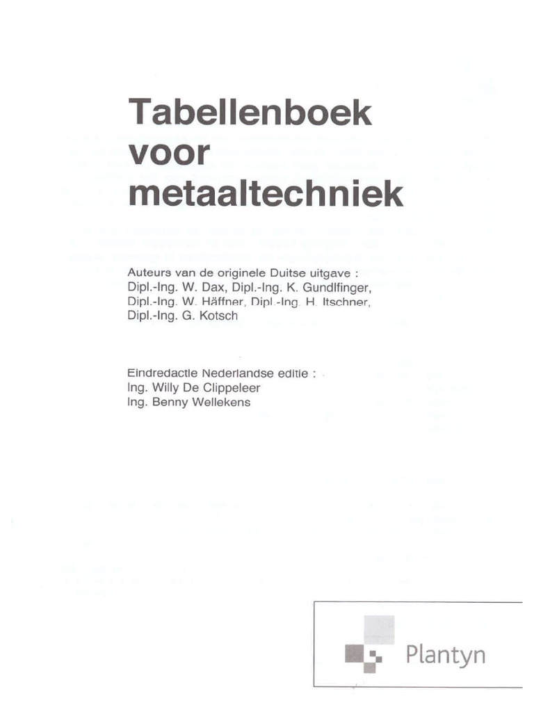 Tabellenboek Voor Metaal Technieken 2011-2012 | PDF