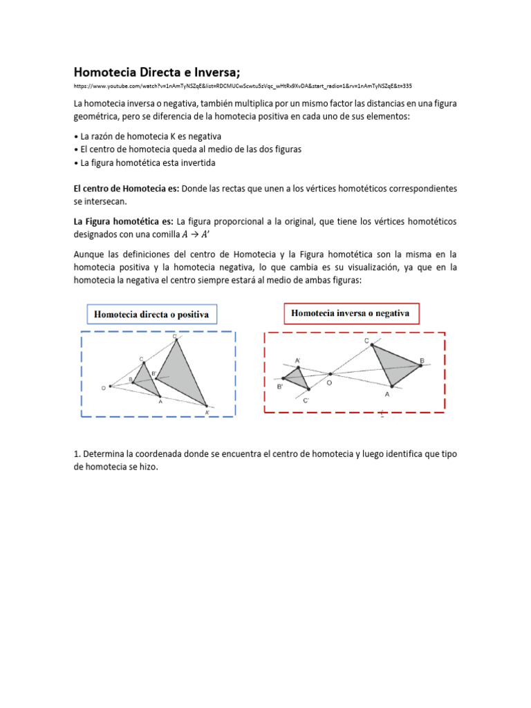 Homotecia Directa e Inversa | PDF