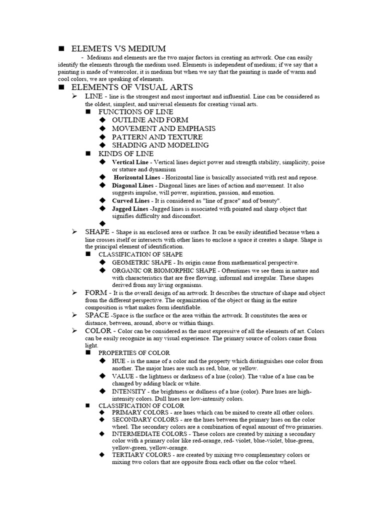 Art App Midterm Reviewer | PDF | Color | Composition (Visual Arts)