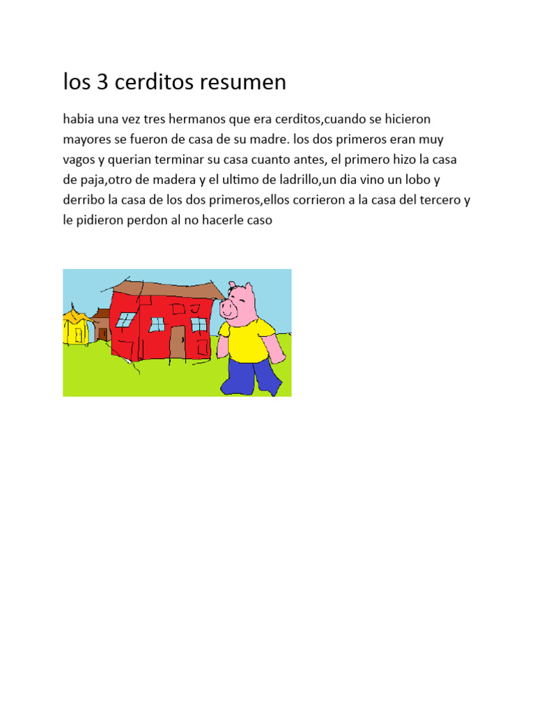 Los Tres Cerditos Resumen | PDF