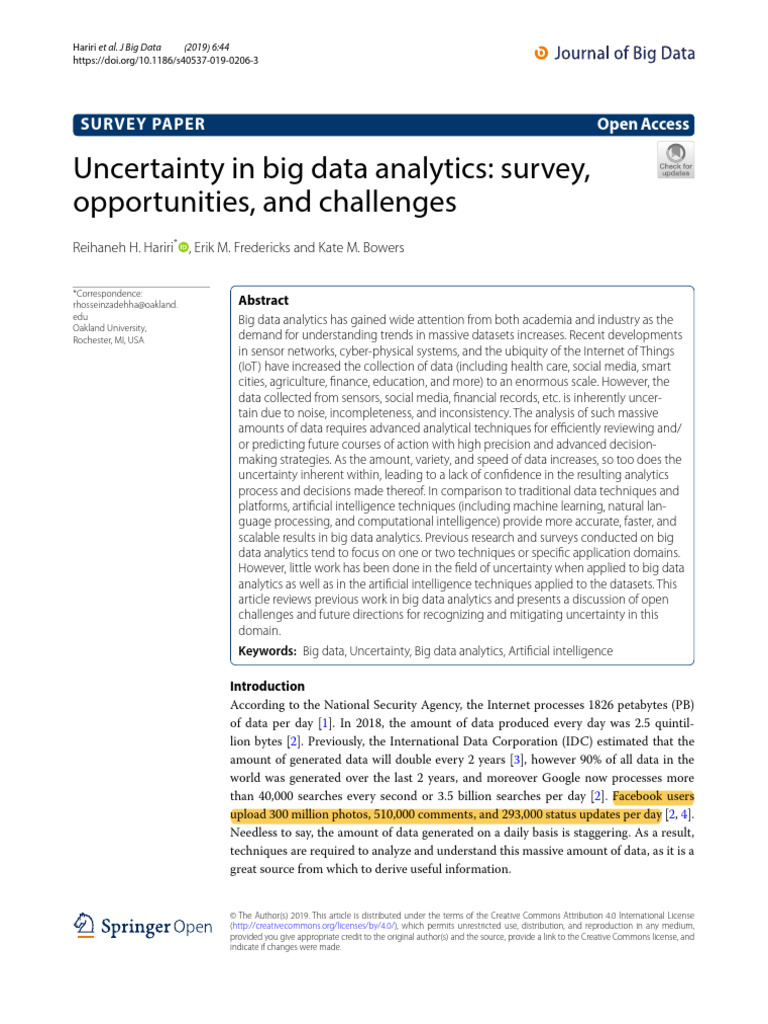 Big Data Uncertainty Challenges | PDF | Machine Learning | Big Data