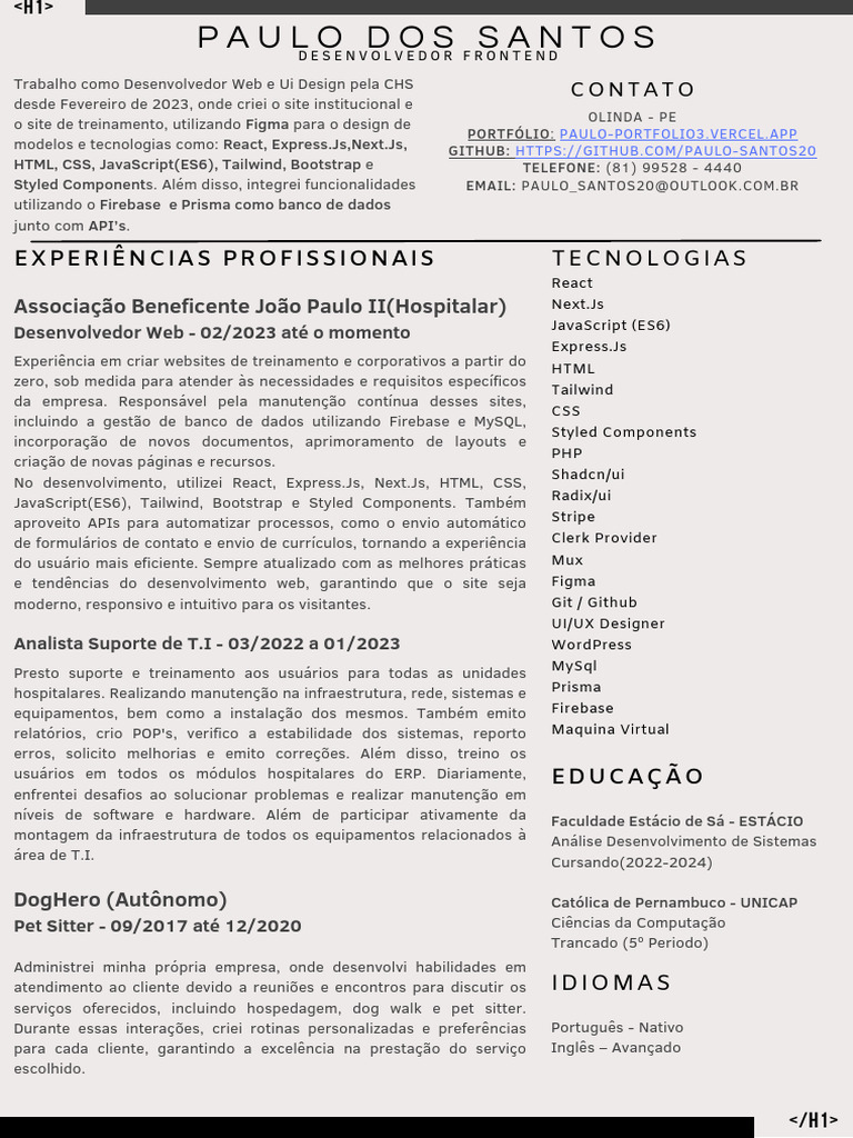 Currículo Desenvolvedor - Paulo Dos Santos - 20231007 - 184828 - 0000 ...