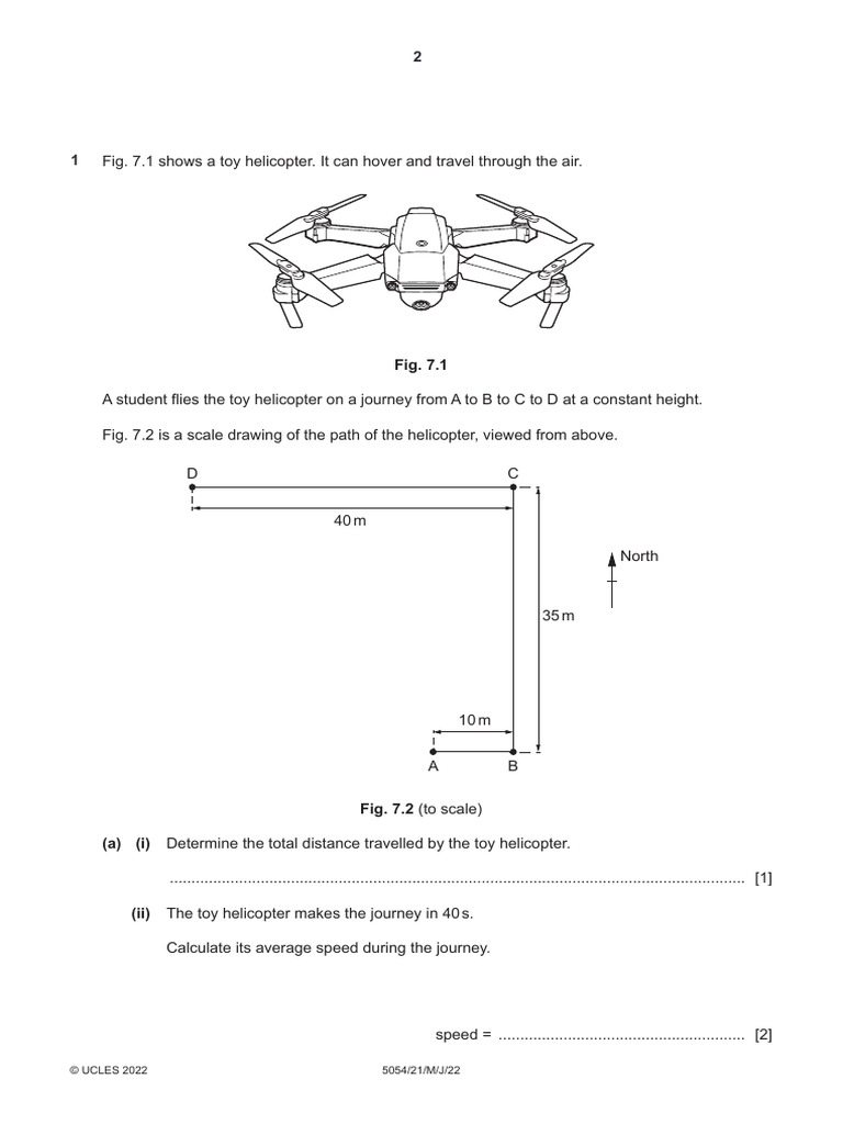 Fig. 7.1 Shows A Toy Helicopter. It Can Hover and Travel Through The Air | PDF | Velocity | Speed