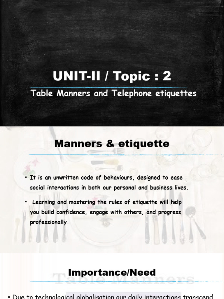 Essential Guide to Etiquette and Manners | PDF | Career & Growth ...