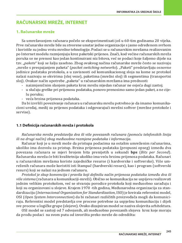 Racunarske Mreze I Internet | PDF
