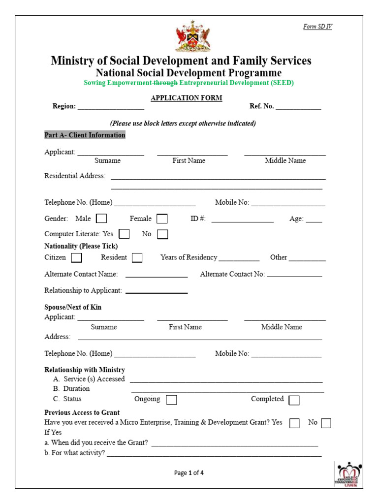 SEED Application Form | PDF