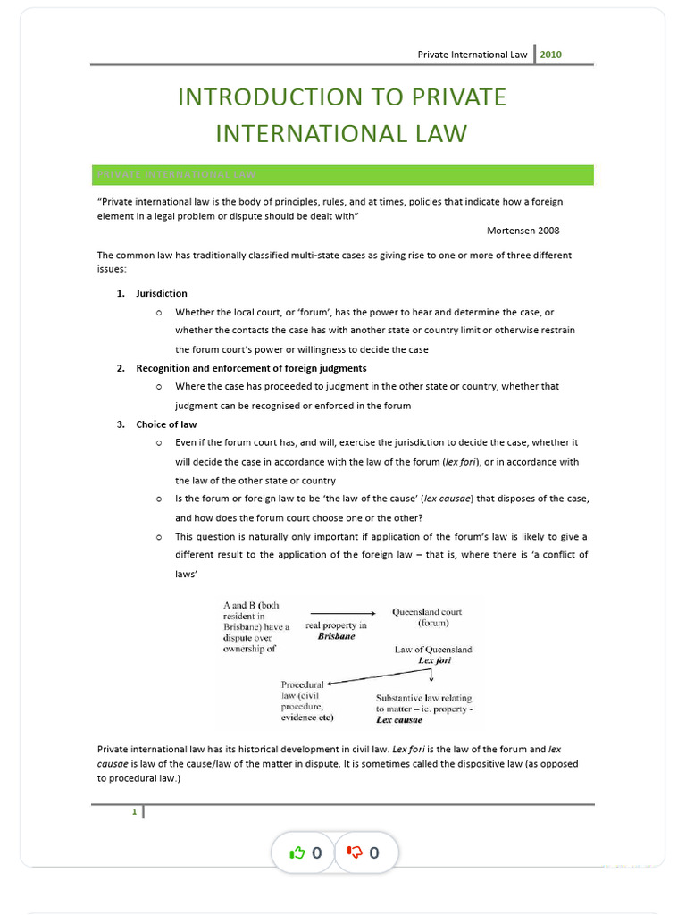 PVT Int Law Notes - 230718 - 204606 | PDF | Choice Of Law | Jurisdiction