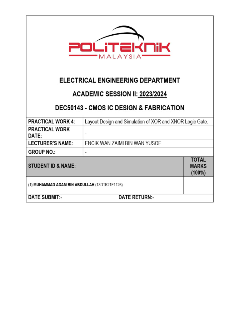 Dec50143 PW4 (M.adam F1126) | PDF | Logic Gate | Electronics