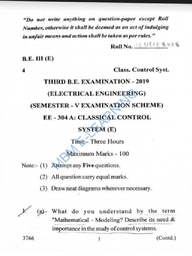 Classical Control 5th Sem - Watermark | PDF | Electronic Engineering | Electrical Engineering