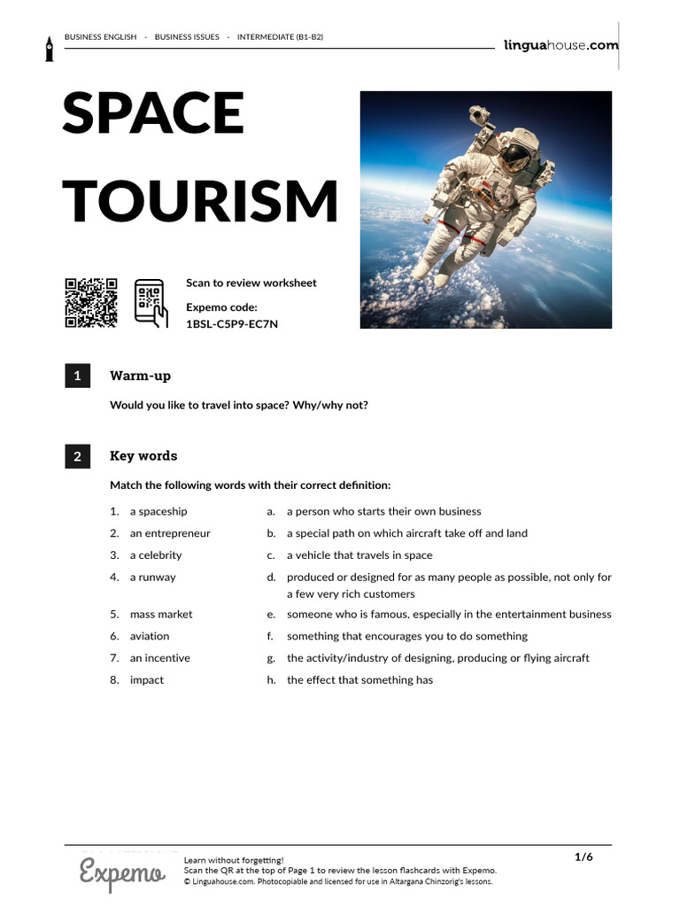 Space Tourism British English Teacher | PDF | Spaceflight