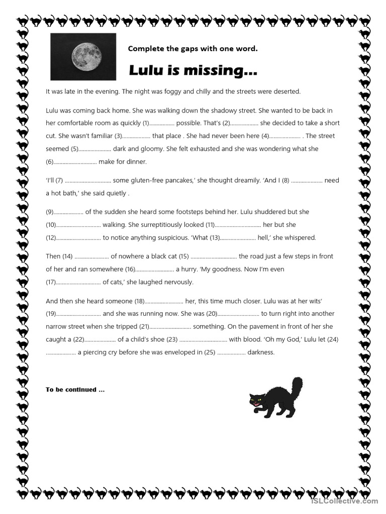 Halloween Story - Lulu Is Missing (Advanced) | PDF