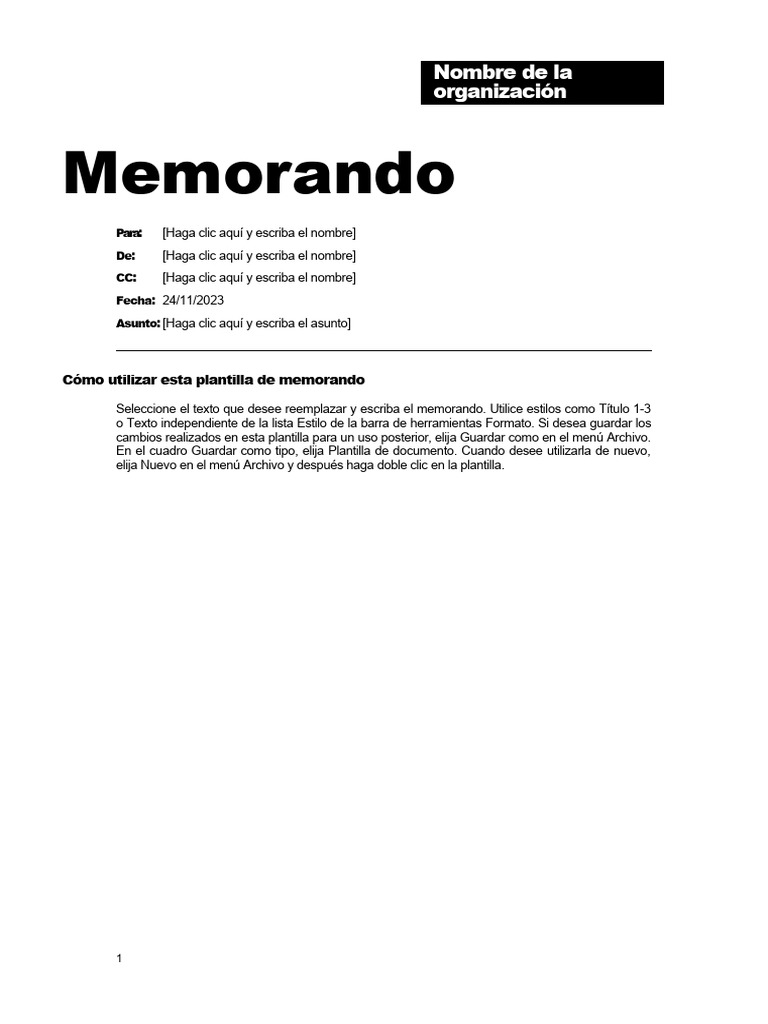 Memorando Profesional | PDF