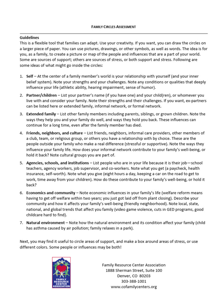 Family Circles Assessment | PDF | Family | Behavioural Sciences