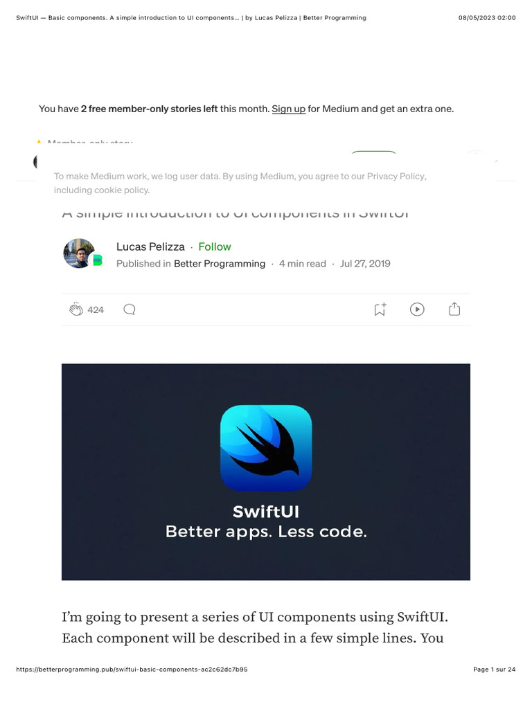 SwiftUI - Basic Components. A Simple Introduction To UI Components - by Lucas Pelizza - Better ...