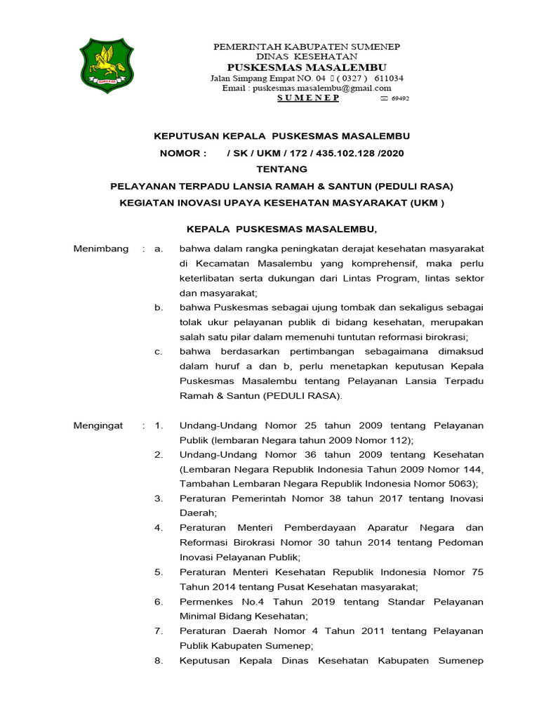 SK Inovasi Peduli Rasa | PDF | Bisnis