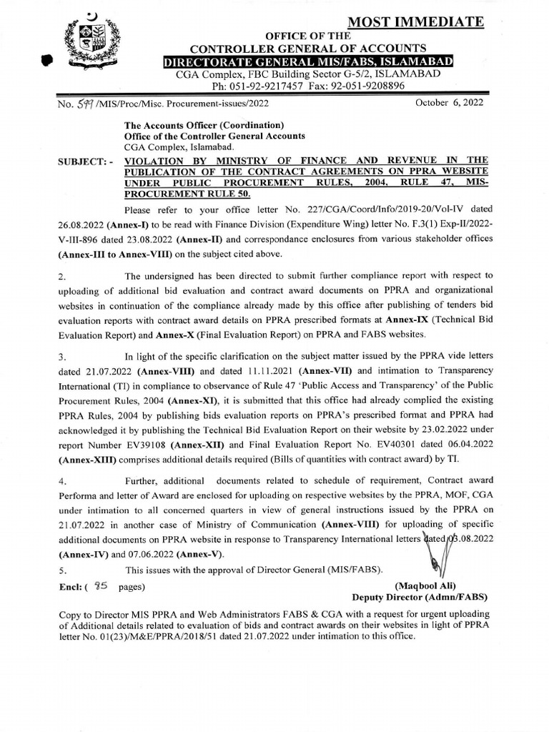 PPRA Letter | PDF | Procurement | Data Center