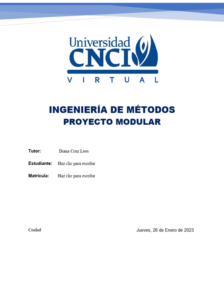 Proyecto Modular - Ingeniería de Métodos | PDF | Business