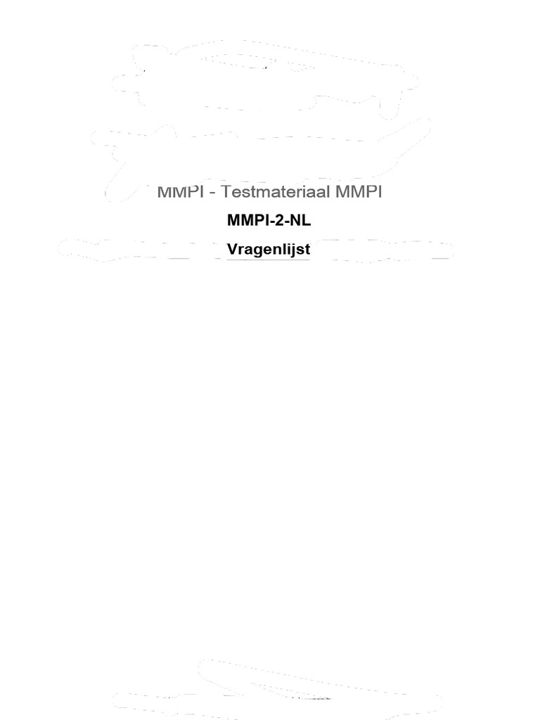 MMPI-2 - Mmpi-Testmateriaal | PDF