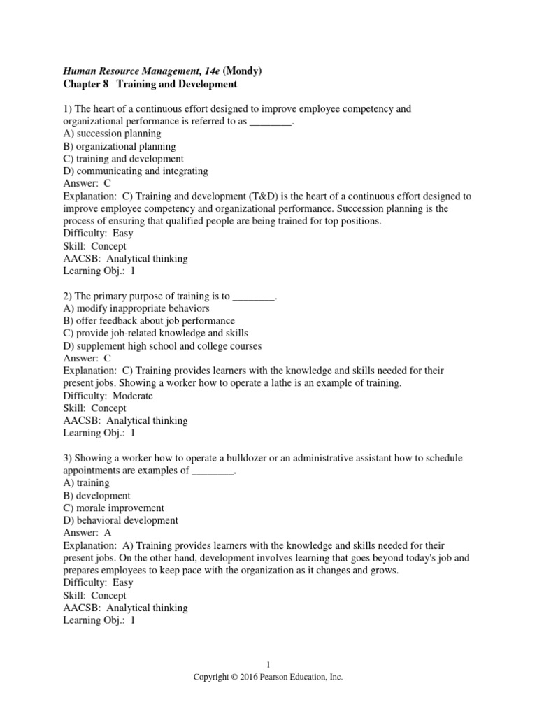 Human Resource Management 14th Edition Mondy Test Bank | PDF ...