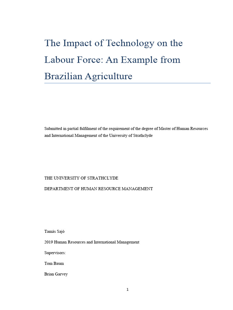 The Impact of Technology On The Labour Force | PDF | Agriculture ...