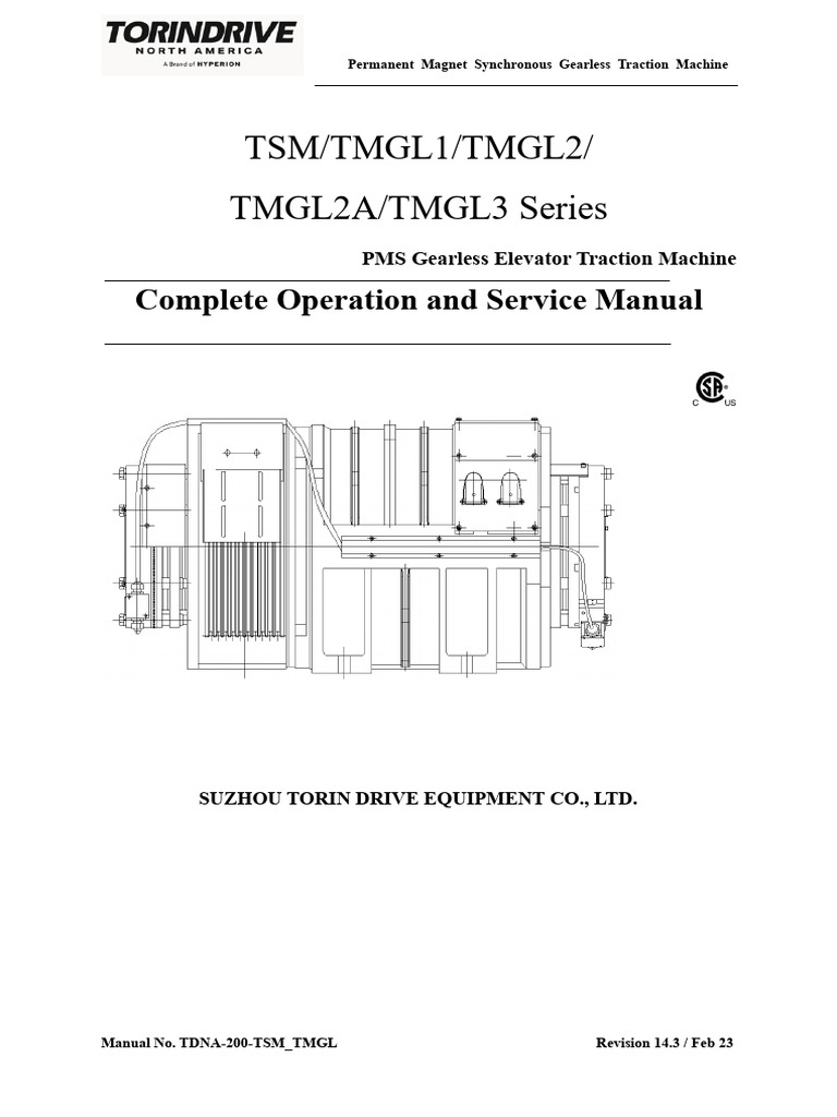 TSM TMGL Manual | PDF | Electric Motor | Elevator