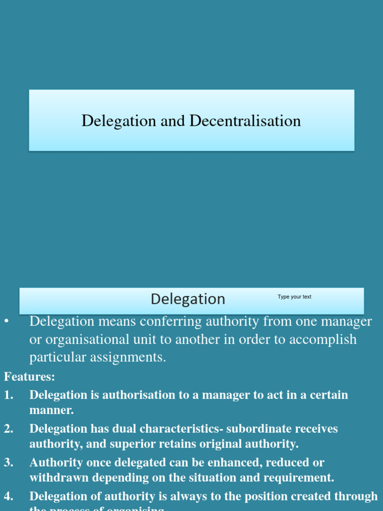 Delegation And Decentralisation Pdf Economies Business