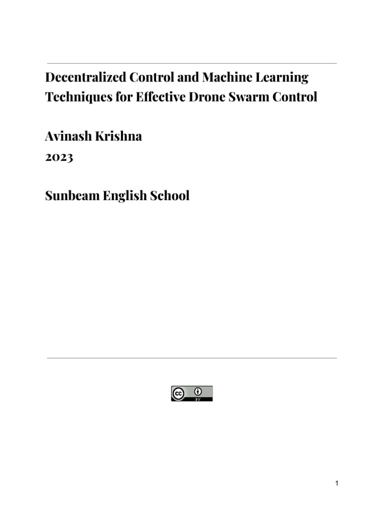 Decentralized Control and Machine Learning Techniques For Effective Drone Swarm Control | PDF ...