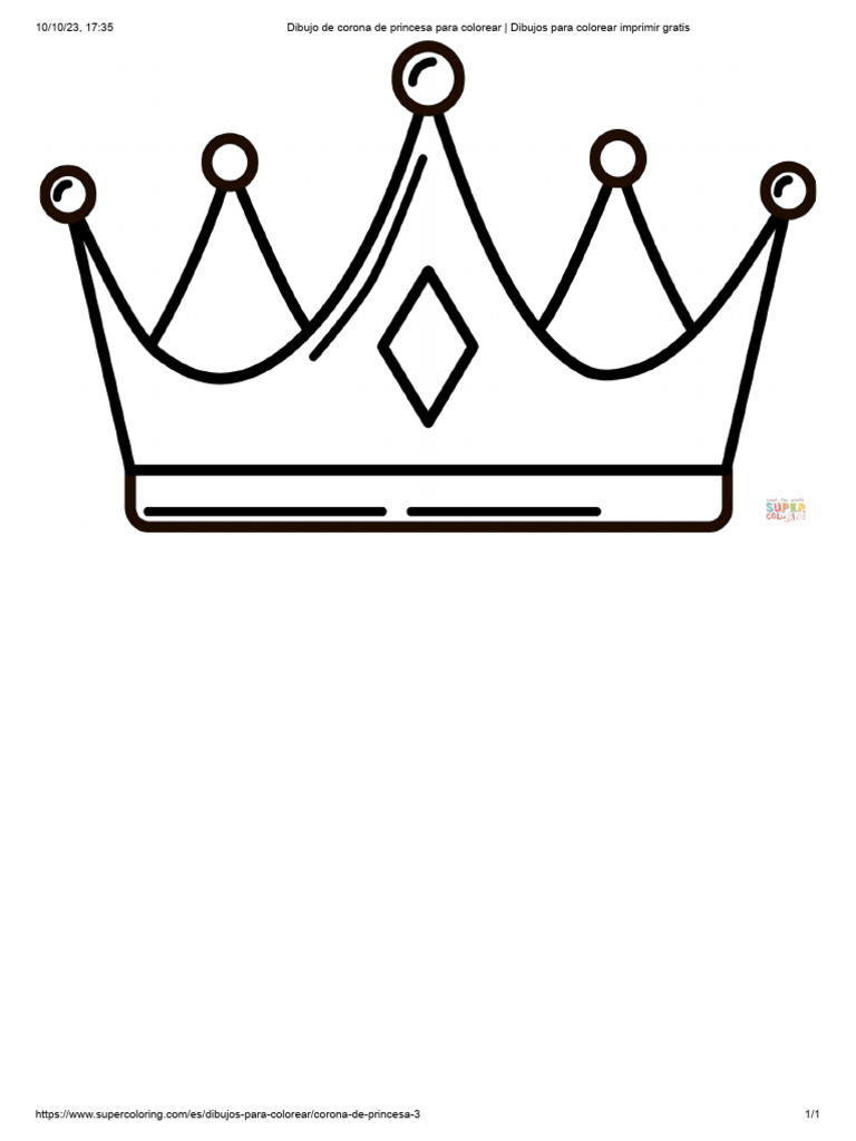 Corona de princesa para colorear | PDF | Arte